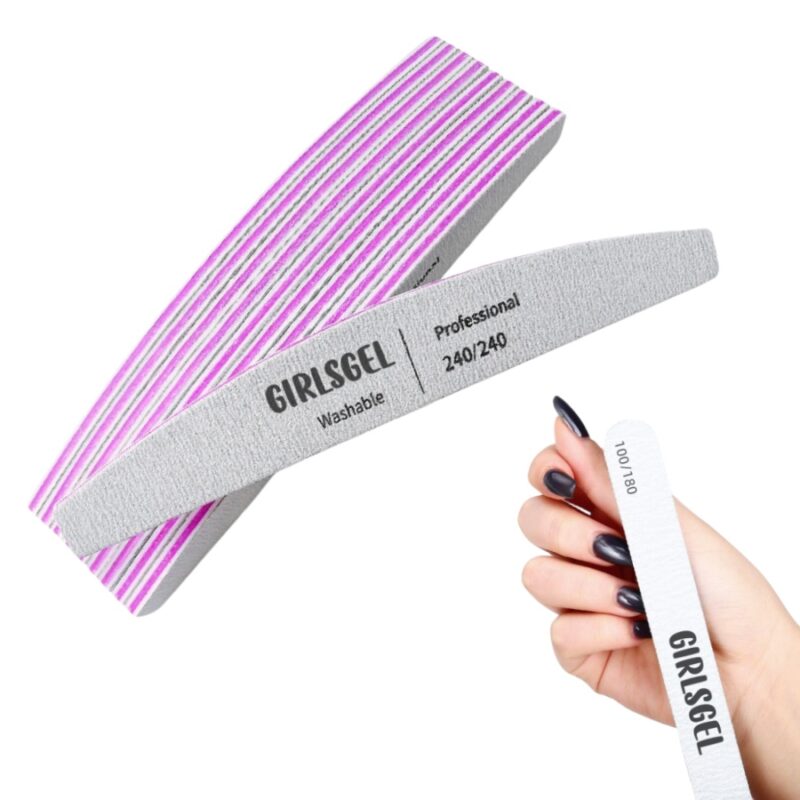 Half Moon Shaped 100/180 Nail File – girlsnailproduct